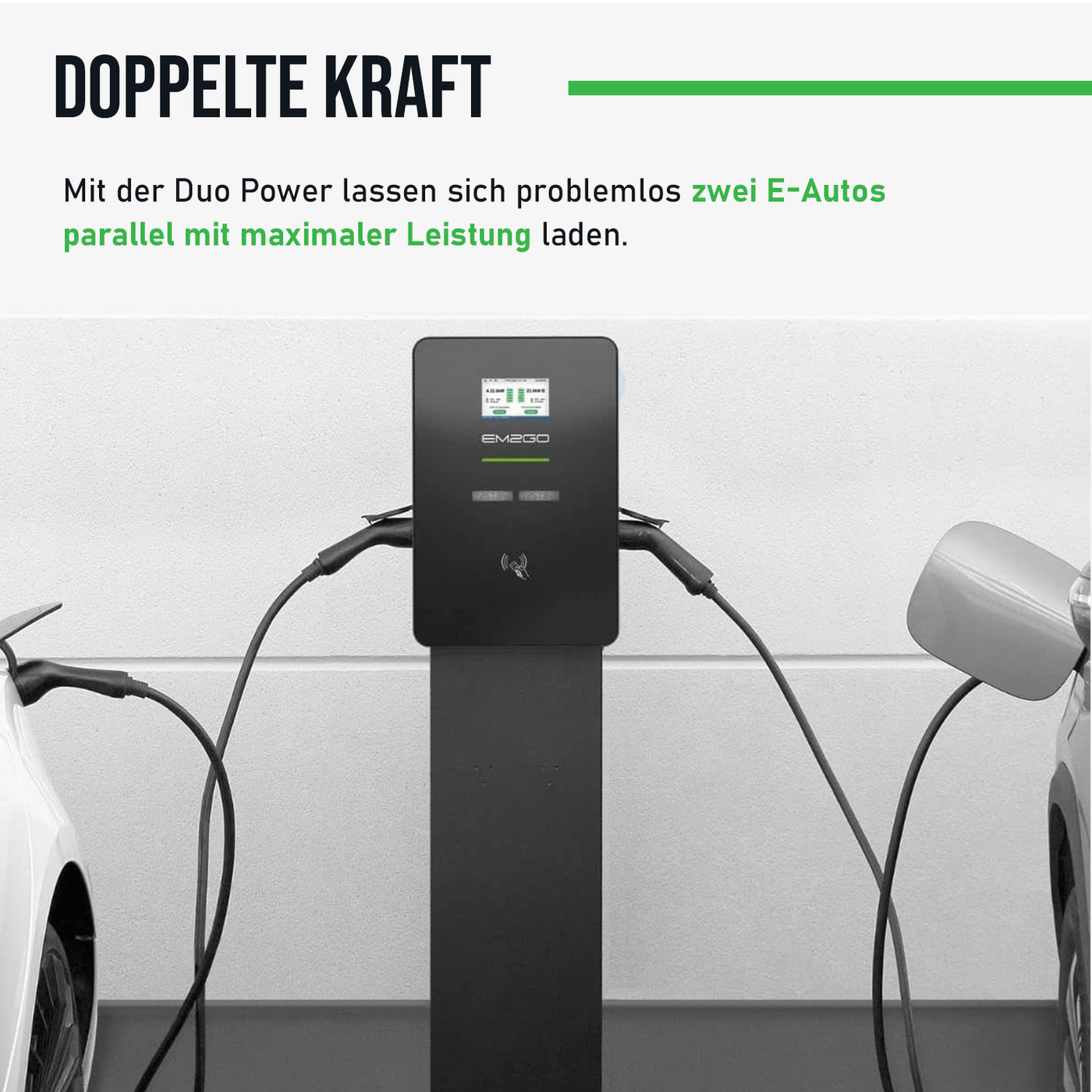 AC Wallbox 2x 11kW Typ 2 Steckdose (16A 3-Phasig) LAN/WLAN/4G/RFID/OCPP ...